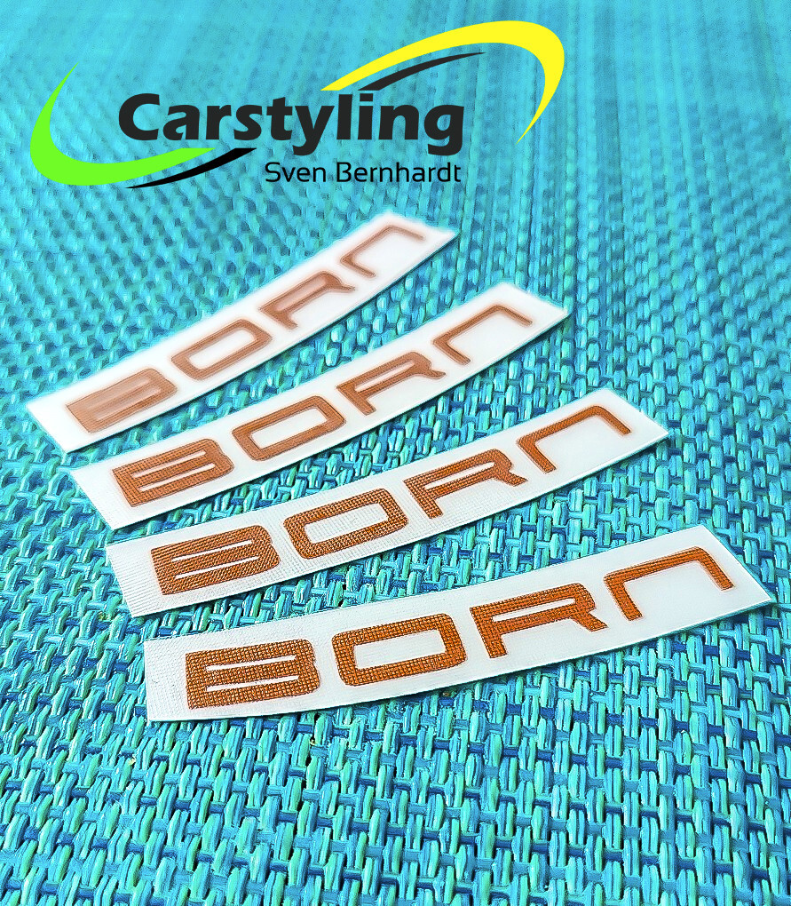 4x Born Sticker für originale 19 Zoll Cuprafelgen in Kupfer matt Avery ...