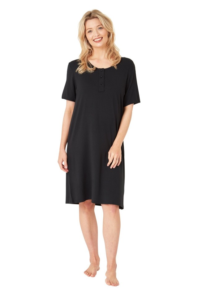 LADIES NIGHTSHIRTS NIGHTDRESS SHORT SLEEVED NIGHTWEAR | eBay UK