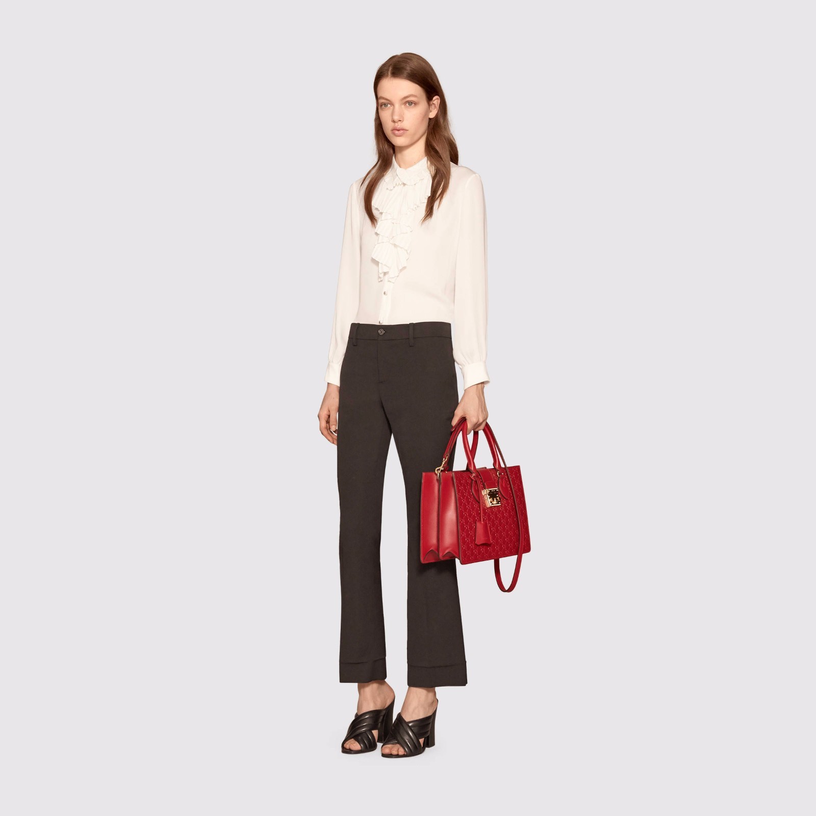 Gucci Borsa Padlock Gucci Signature Top Handle Leather Bag, Red, MSRP ...