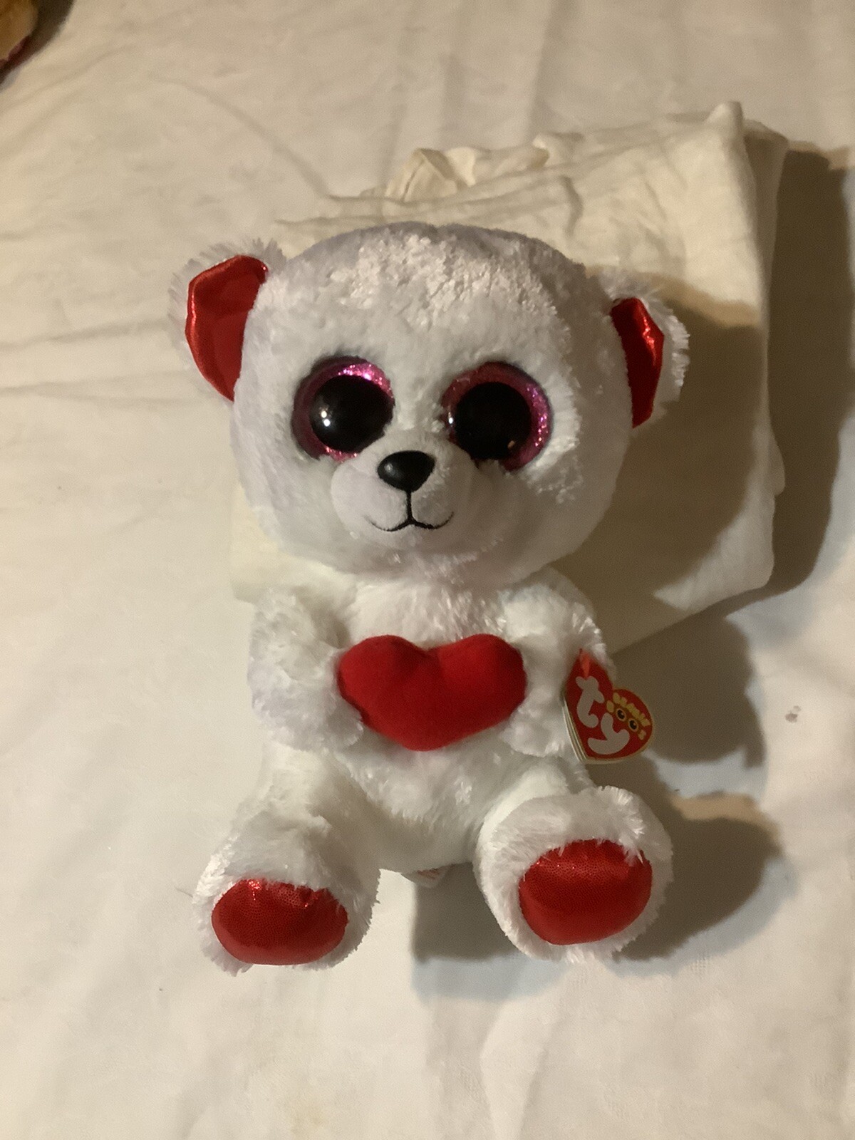 TY beanie Boo boos Cuddly the Bear Med Buddy 9-10" Size NWT Valentines ...