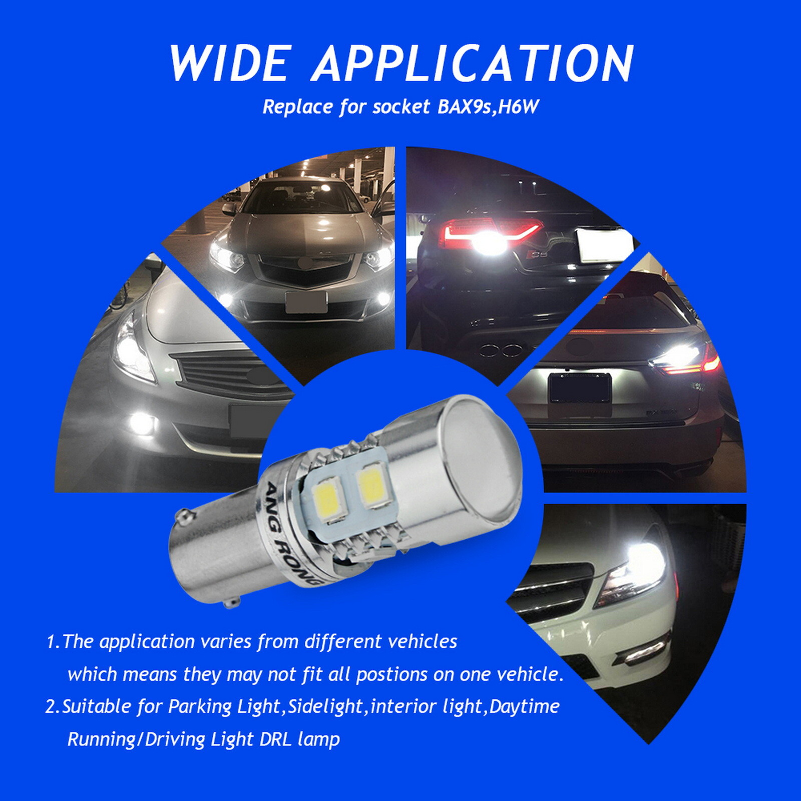 BAX9s H6W 434 SMD LED White Bulb Daytime Driving Light For BMW F30 F31 ...