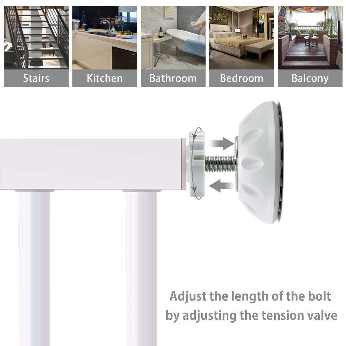 4Pcs Spindle Rods 8mm Extra Long Kids Gate Threaded Spindle Rods Screw ...