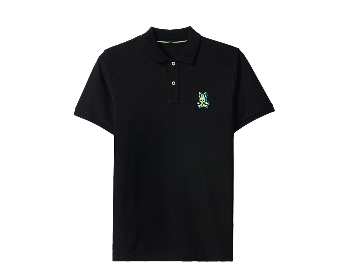 Psycho Bunny Sanderson Pique Polo Men's Shirt B6K553C200-BLK Psycho Bunny Sanderson Pique Polo Men's Shirt B6K553C200-BLK