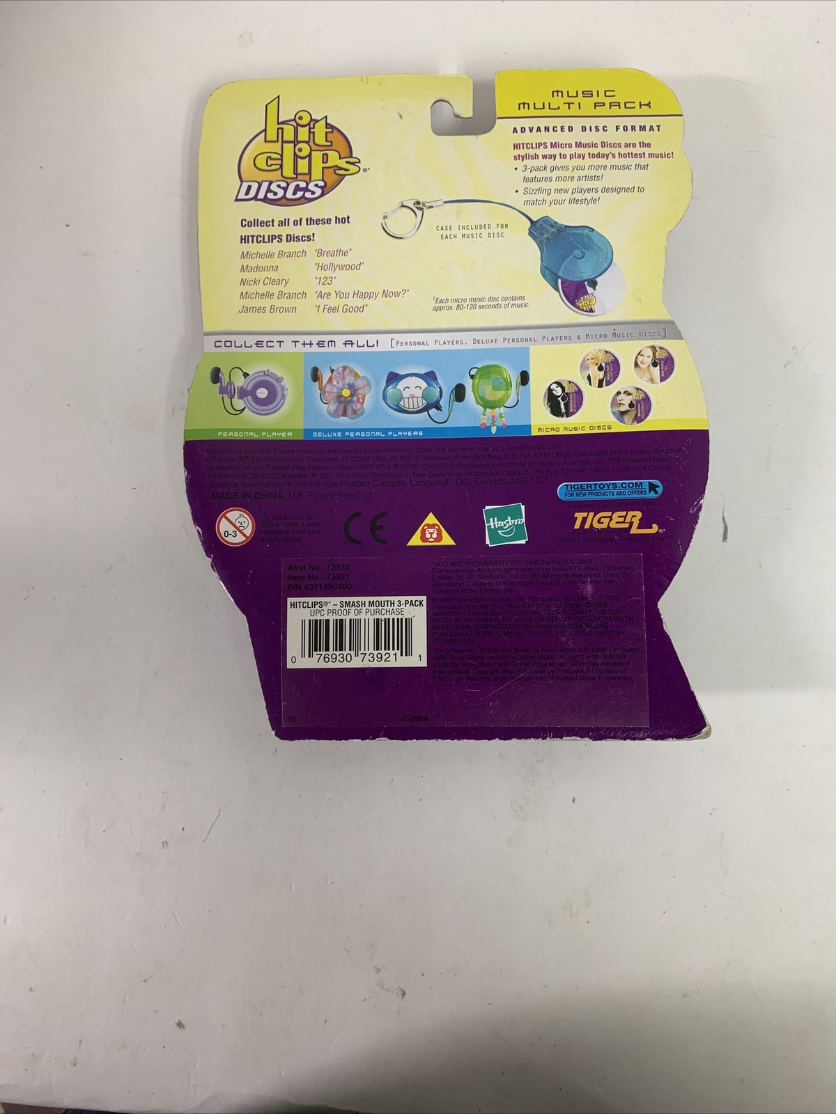 Tiger Hit Clips Micro Music Advanced Discs 2003 Smash Mouth 3 Pack W ...