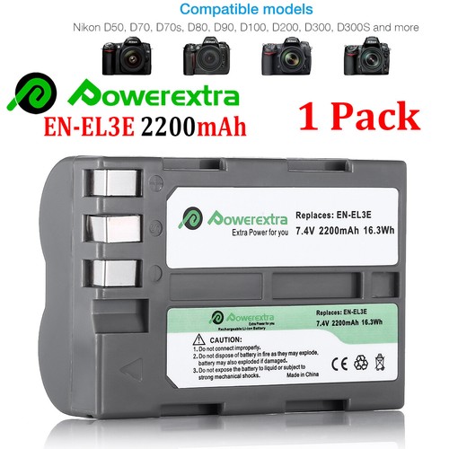 EN-EL3e High Capacity 2200mAh Battery for Nikon D50 D70 D70s D80 D90 ...