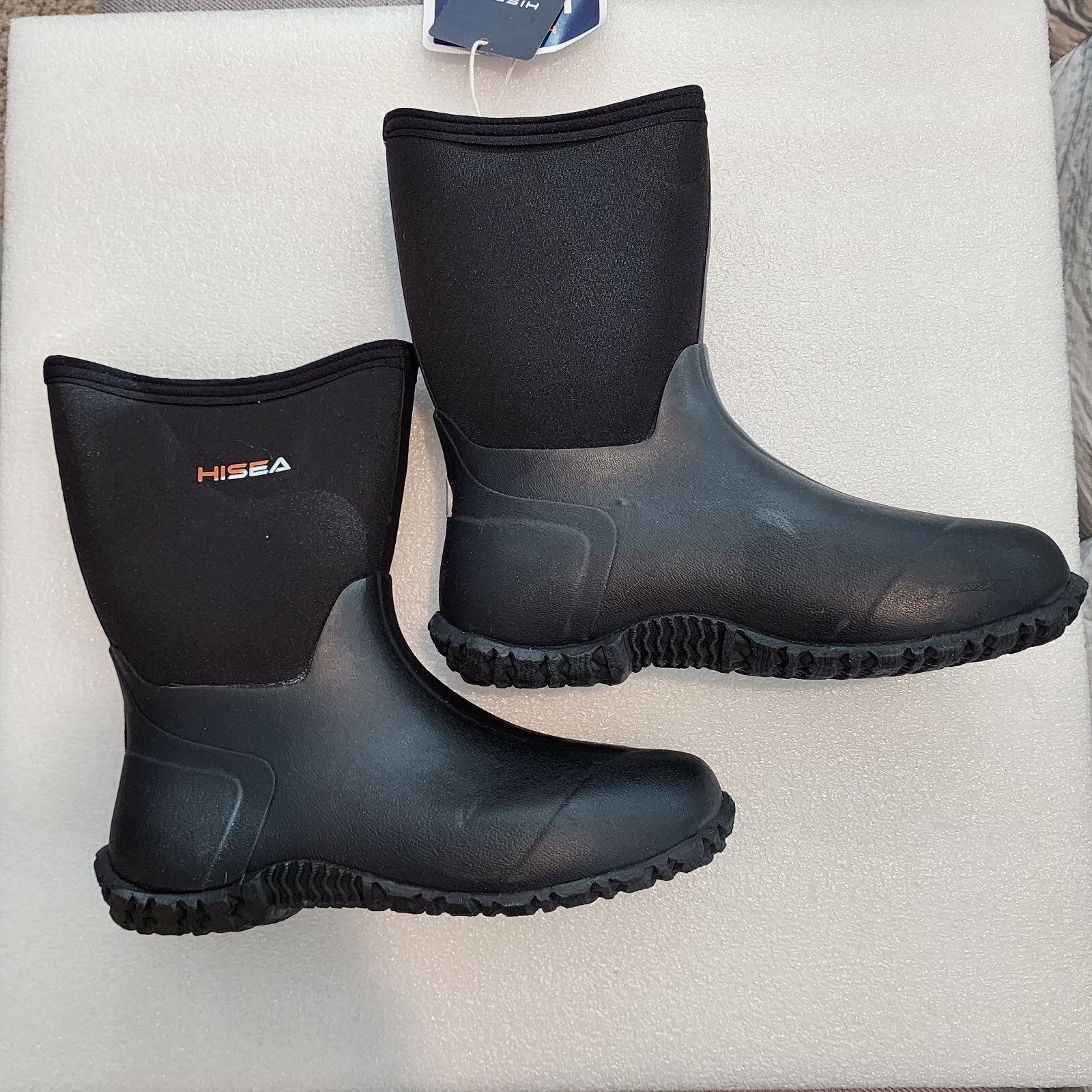 HISEA Neoprene Rain Muck Boots Youth Size 7 Mid Calf New Black Rubber ...