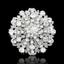 1 Big Vintage Silver Rhinestone Crystal Flower Brooch Pin DIY Wedding ...