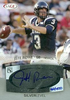 Jeff Rowe autographed Football Card (Nevada) 2007 SAGE #A46 | eBay