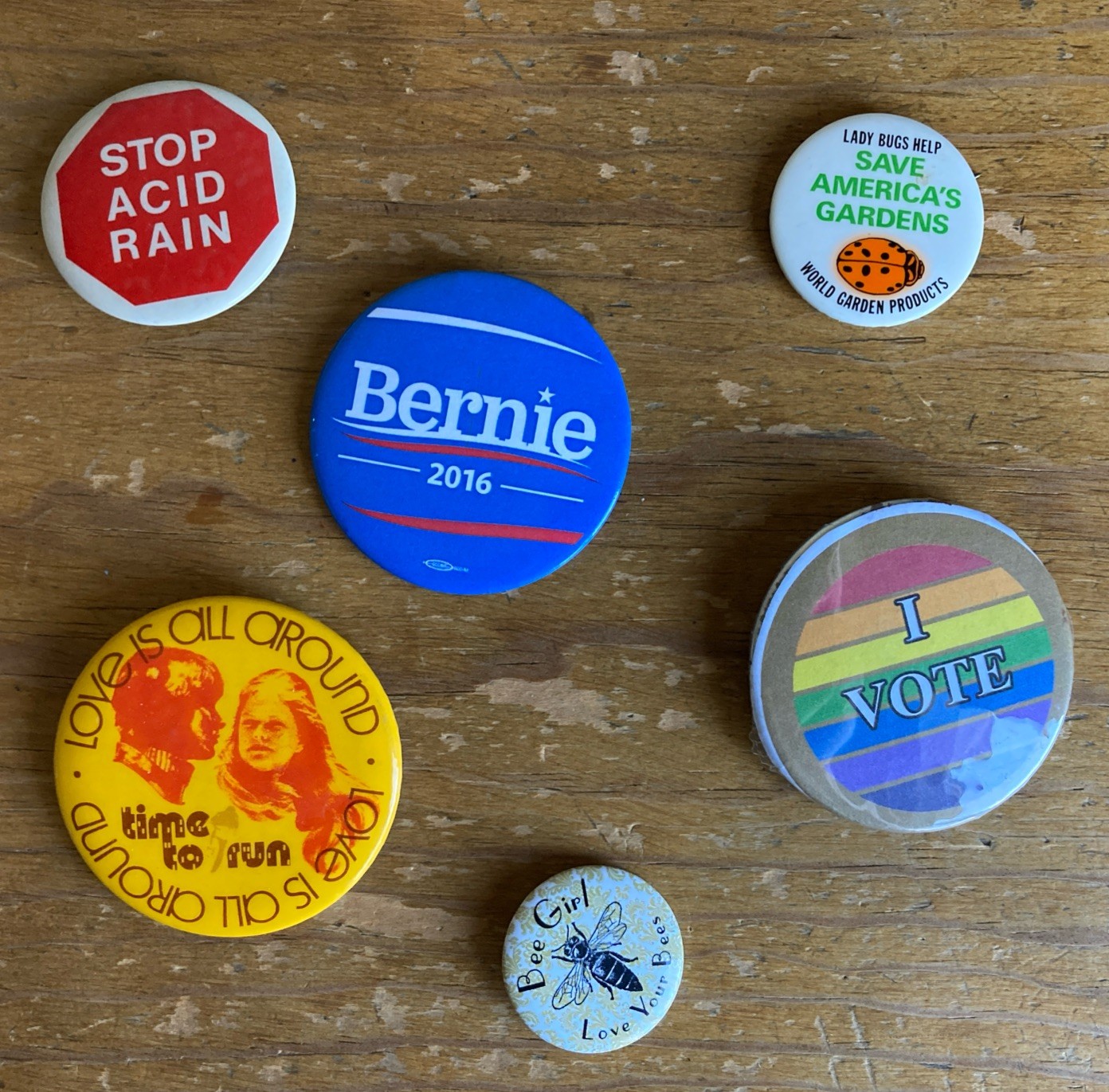 6 Buttons,1 BERNIE SANDERS 2016 President Campaign Pin Back,I VOTE ...