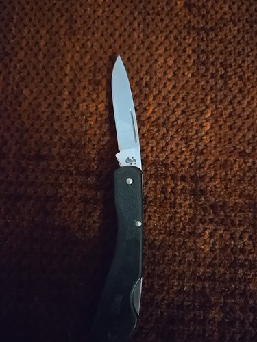 Case USA 059L SS Pocket Knife - Plain Blade - Lock Back - Black Handle ...