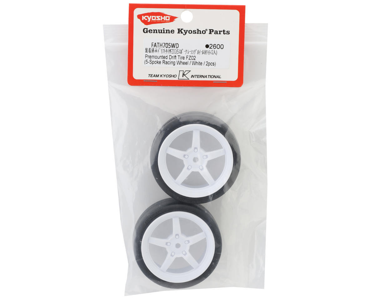 Kyosho Fazer MK2 FZ02-D Pre-Mounted Drift Tire w/5-Spoke Racing Wheels ...