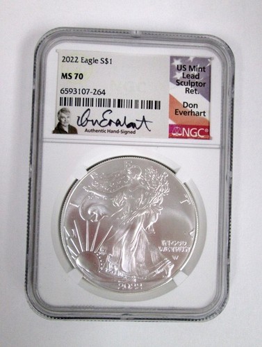 2022 Silver American Eagle $1 Dollar Coin NGC MS70 Hand Signed Don ...