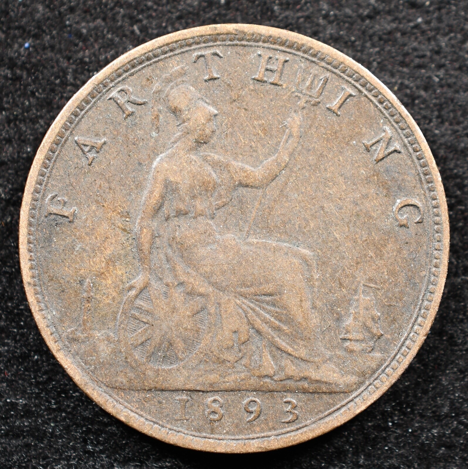 Great Britain 1 Farthing 1893, Coin, Planchet Flaw, Die Crack Error ...
