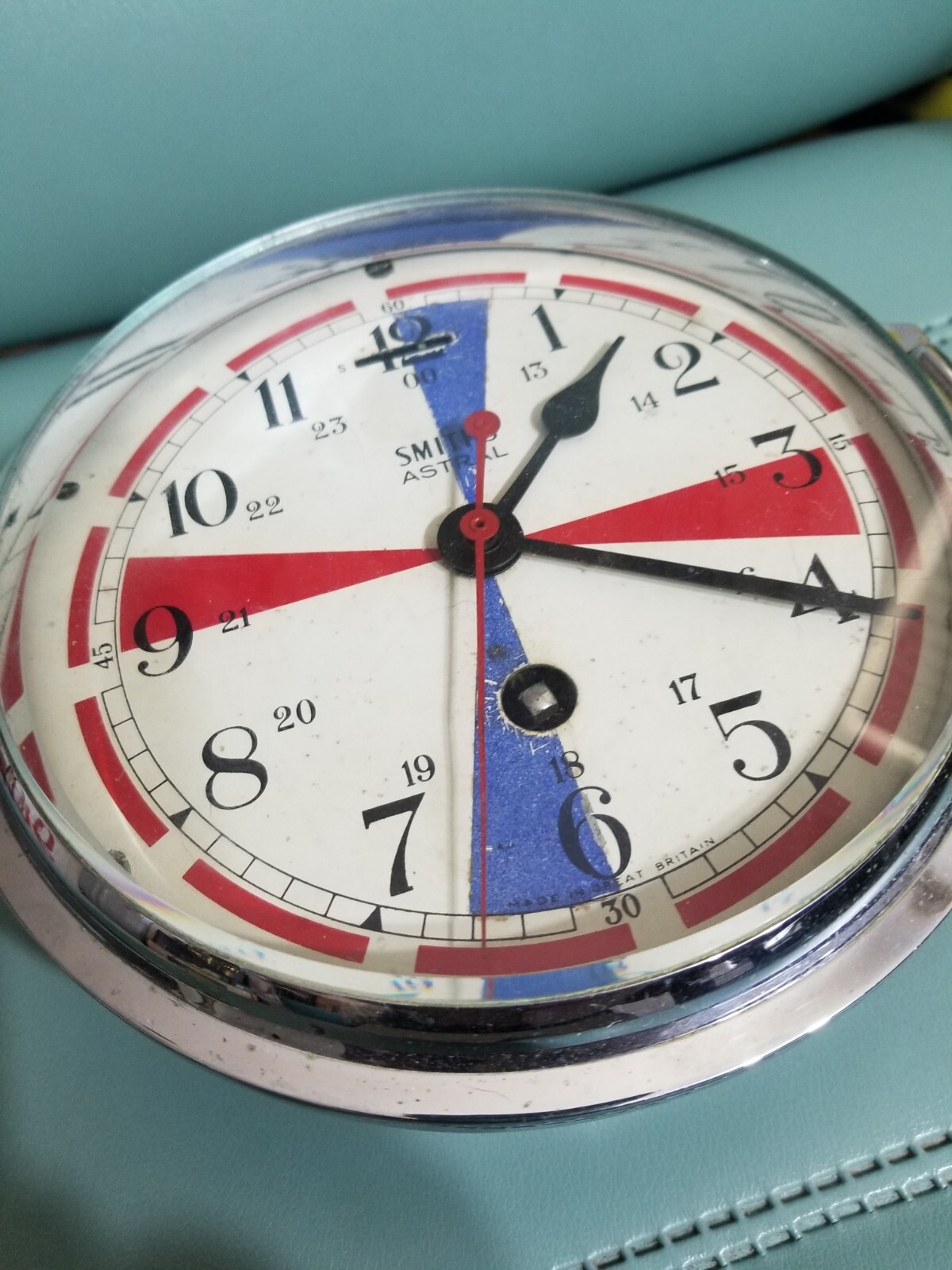 Smiths Astral Vintage Ships Radio Room Clock BLUE Red Segments ...