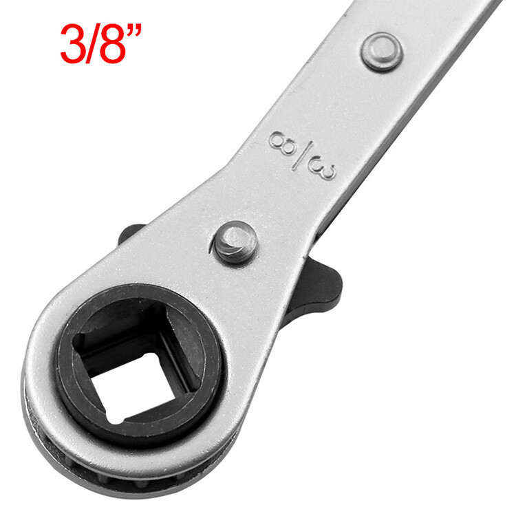 Refrigeration Ratchet Wrench 1/4" 3/8" 3/16" 5/16" Port Valve HVAC Tool ...