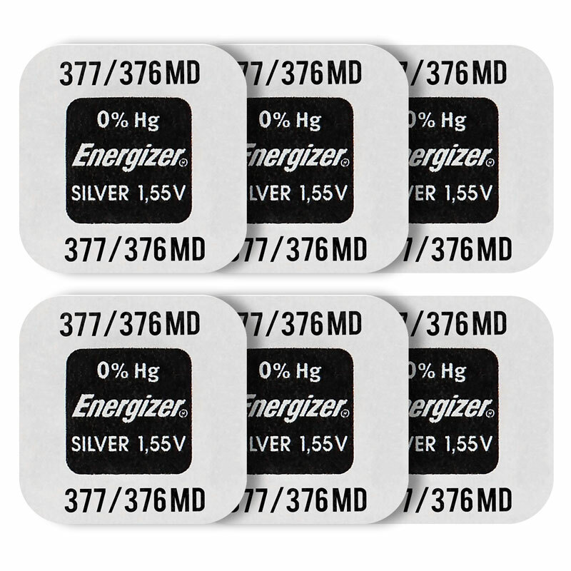 6 x Energizer 377 376 batteries Silver Oxide 1.55V SR66 SR626SW Watch ...