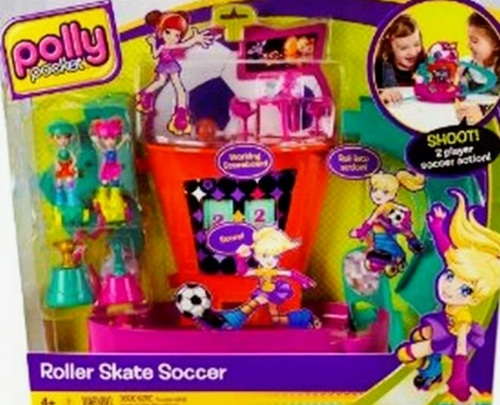 Rare 2010 Polly Pocket Roller Skate Soccer Interactive Doll Playset New ...