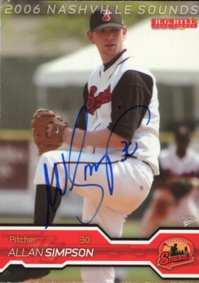 2006 Nashville Sounds ALLAN SIMPSON Signed Card autograph AUTO BREWERS ...
