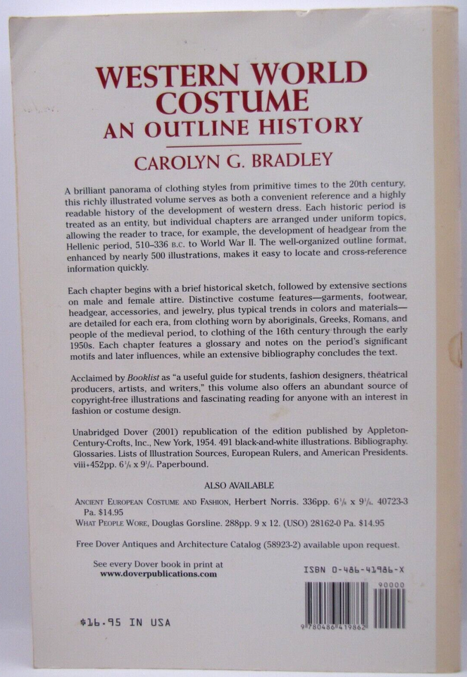 Western World Costume: An Outline History | eBay UK