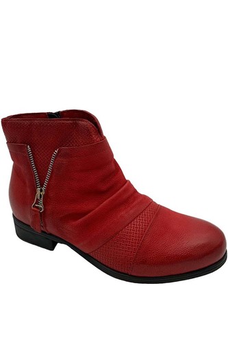 Miz Mooz Leather Zippered Ankle Boots Sunny Red | eBay