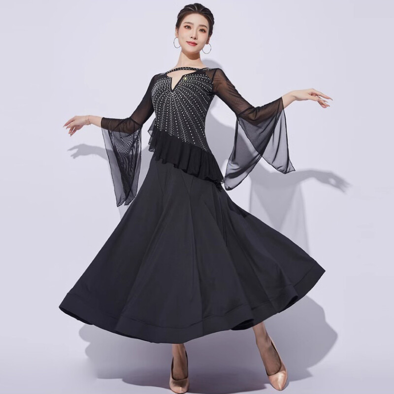 Latin Ballroom Dance Dress Modern Salsa Waltz Standard Long Dress#G879 2 Colors | eBay