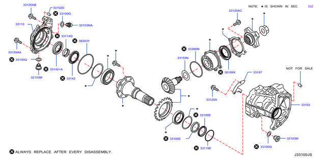 Nissan 331114BA0A Transfer Case Input Shaft Seal for sale online | eBay