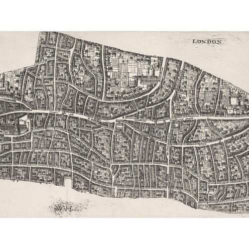 Map Hollar 1677 London City Before Great Fire 1666 Plan Wall Art Canvas ...