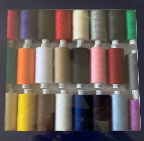 Coats Moon Spun Polyester Assortment 1000 Yard box of 24, standard ...