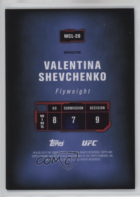2025 Topps Chrome UFC Mission Control Refractor Valentina Shevchenko # ...