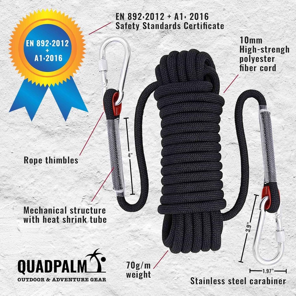 QUADPALM Grappling Hook with 10m Rope – Multifunctional Grapple Hook ...