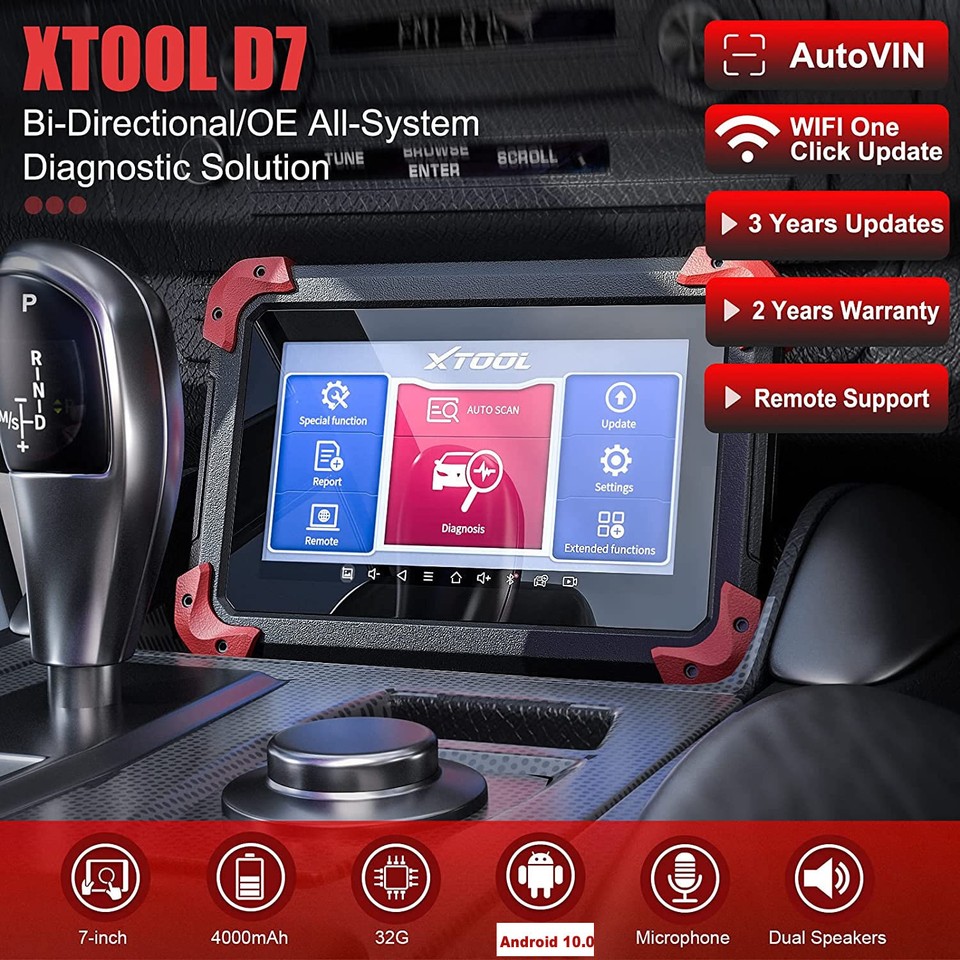 USED XTOOL D7 OBD2 Scanner All System Diagnostic Bidirectional Tool ...