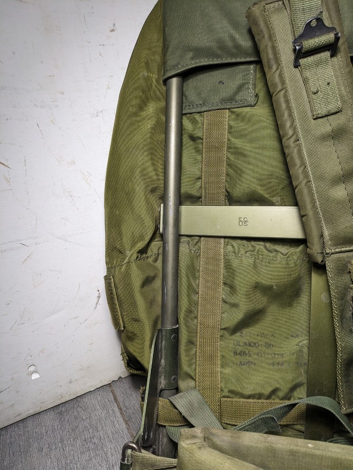 Vintage US Army Military Green Nylon Field Pack Backpack with Metal ...