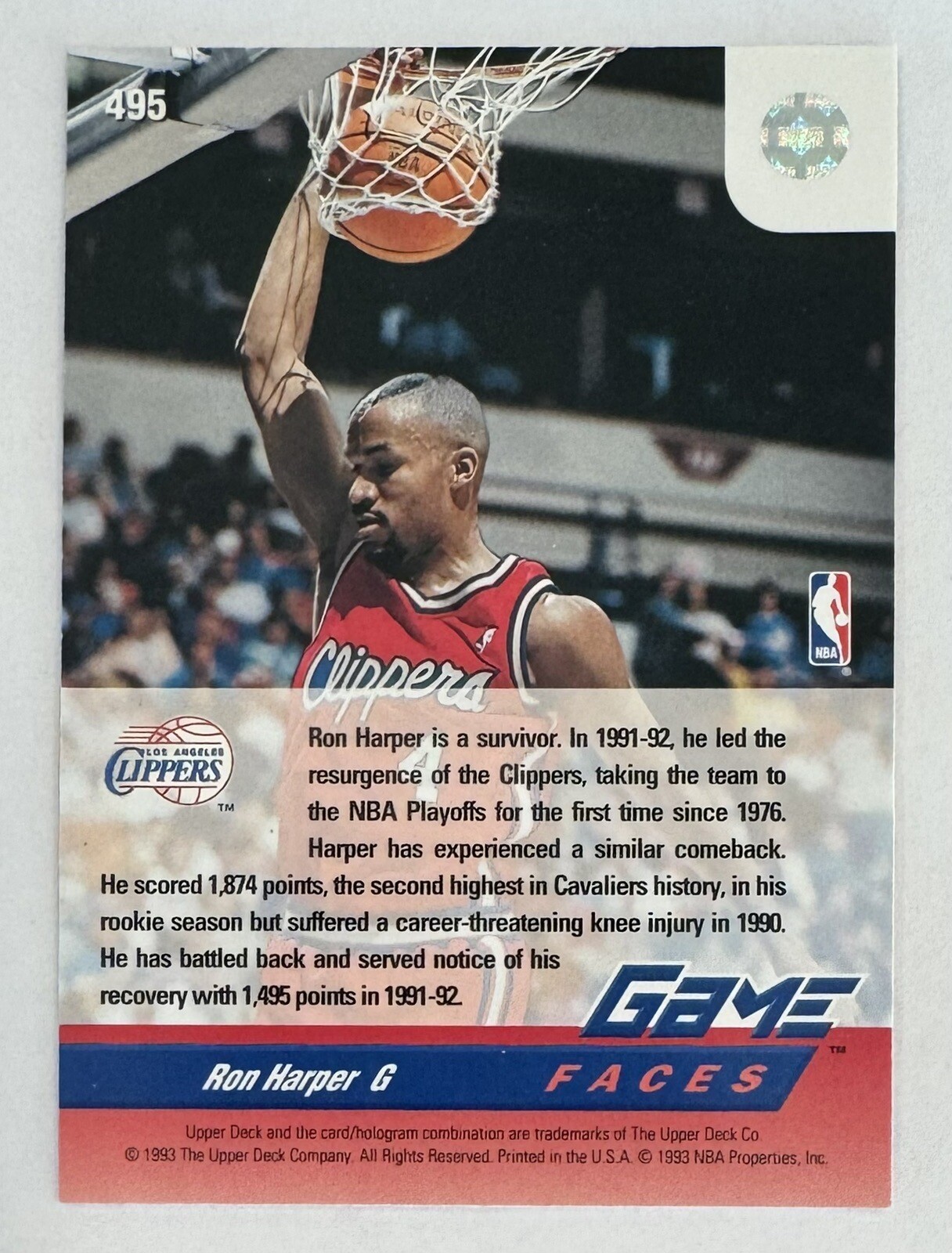 1992-93 Upper Deck - Game Faces #495 Ron Harper for sale online | eBay