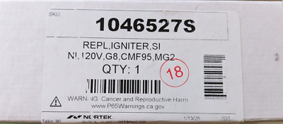 NORDYNE/NORTEK 1046527S REPL, IGNITER, SI NI, 120V, G8, CMF95, MG2 REPL ...
