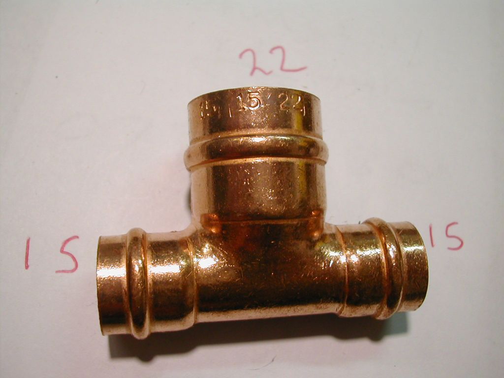 15mm x 15mm x 22mm Solder Ring Tee Bullnose Fitting (22mm On Branch) | eBay