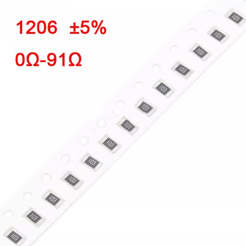 100Pcs 1206 SMD/SMT Resistors Resistance ±5% Resistance Range 0Ω to 91Ω ...