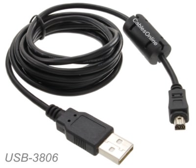 6 ft USB 2.0 A to Mini-B 8-Pin Cable for Nikon Coolpix 775 and Olympus ...