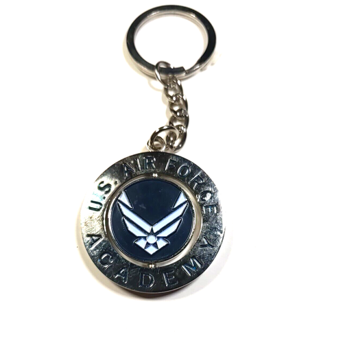 U S Air Force Academy Spinner Keychain Silver Tone Military | eBay