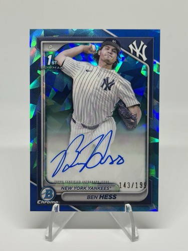 2024 Bowman Draft Sapphire Ben Hess Auto /199 Chrome 1st Yankees CPA-BH ...
