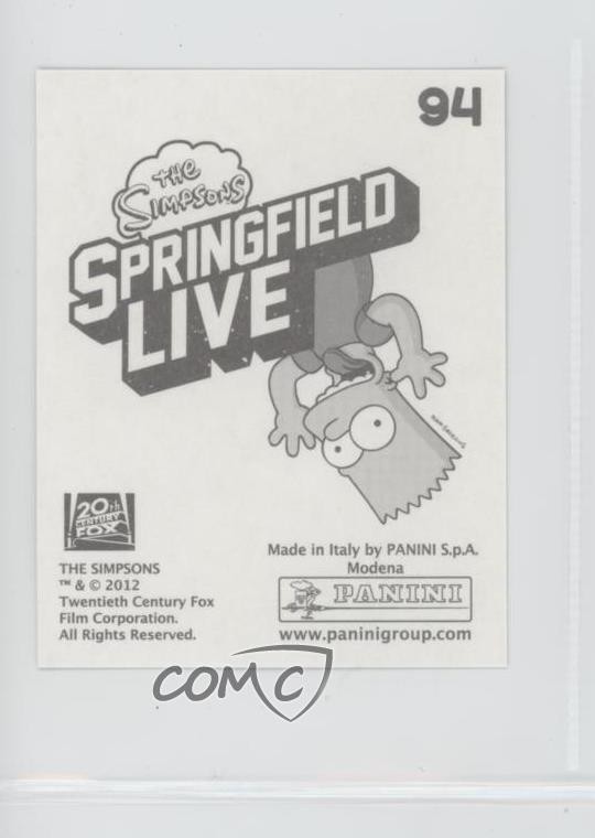 2012 Panini The Simpsons Springfield Live Album Stickers Maggie Simpson ...