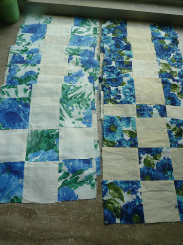 18 Vintage Quilt Blocks Depression Era Feed sack fabric Indigo 9-patch ...
