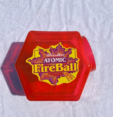 Vintage Ferrara Pan Atomic Fire Ball Candy Jar, Red Plastic Container ...