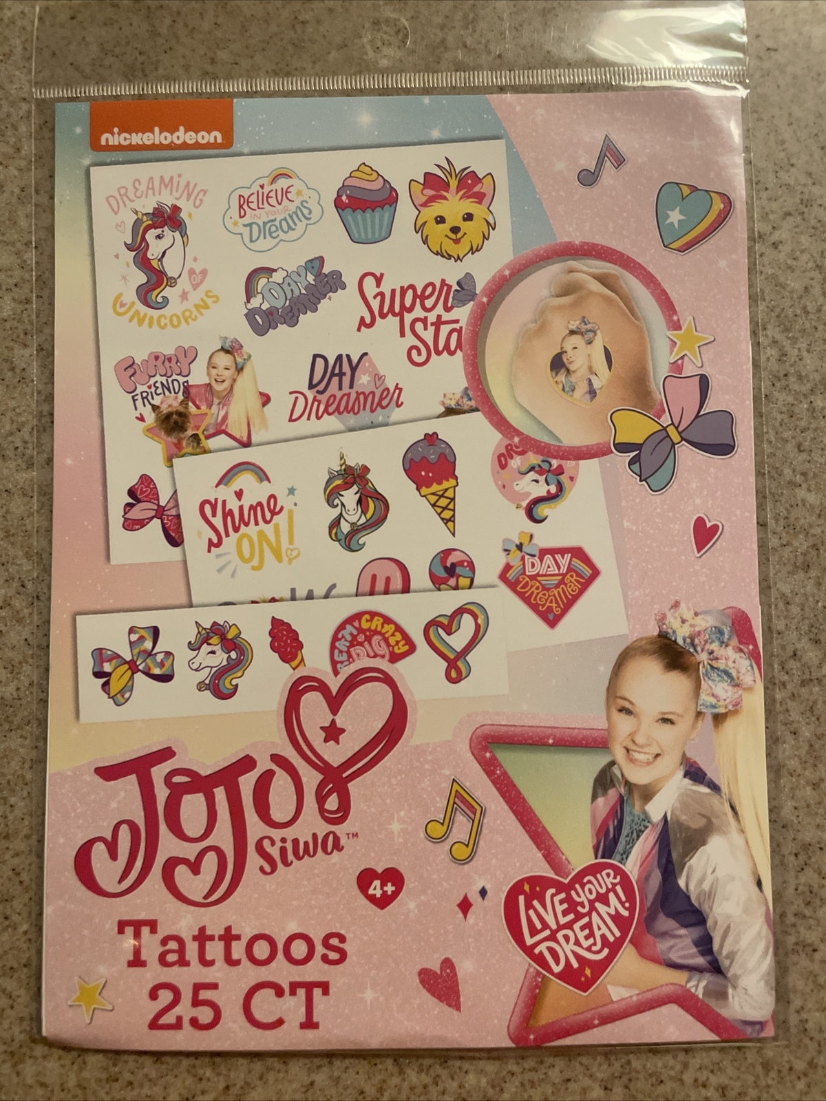 25 JoJo Siwa Tattoos Party Favor Teacher Supply Dream Big | eBay