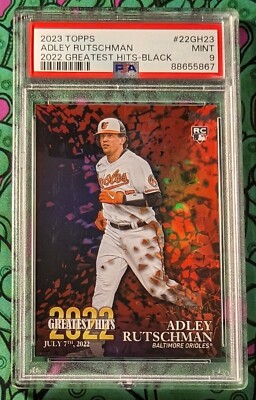 ADLEY RUTSCHMAN Rookie Card 💎 Graded MINT 💎 2023 Topps RC 🔥 BLACK /299 ...
