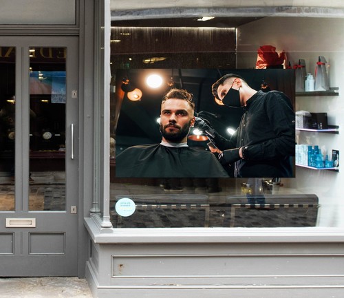 3D Man Hair Cut G149 Barber Shop Window Stickers Vinyl Wall Mural ...
