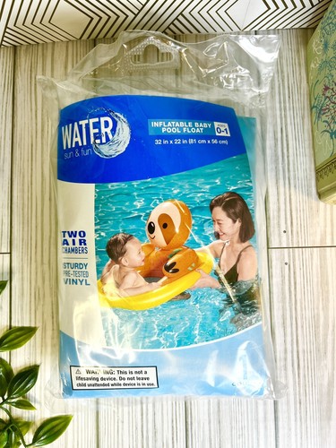 Water Sun & Fun Sloth Baby Float 32" x 22" For Ages 0 - 1 Brand New ...