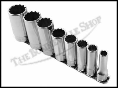TRIUMPH BSA WHITWORTH DEEP 12 PT 8 PC 3/8" DRIVE SOCKET SET KOKEN PN ...