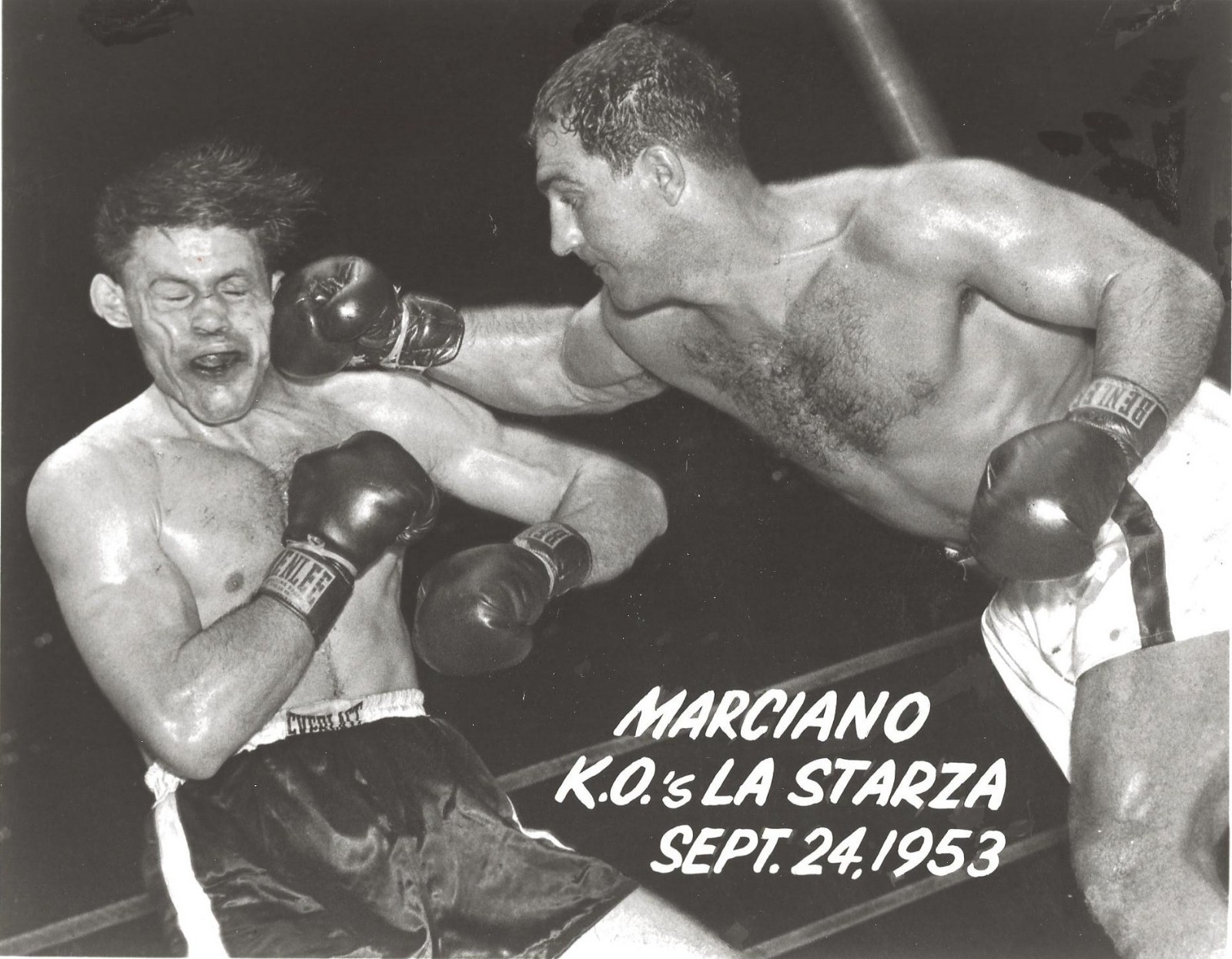 ROCKY MARCIANO KO's ROLAND LaSTARZA 8X10 PHOTO BOXING PICTURE | eBay