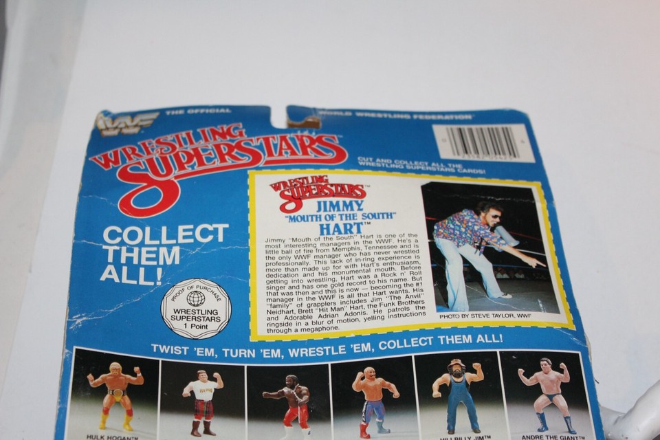 1986 WWE WWF LJN Jimmy Hart VTG Wrestling Figure w/ Card back poster ...