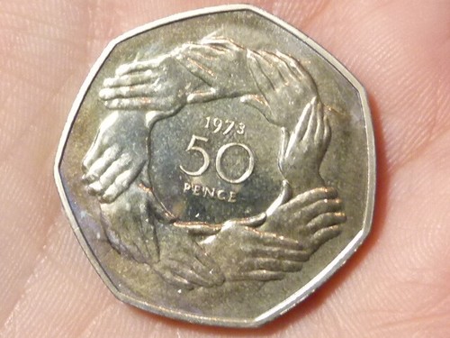 1973 Accession to EEC 50p Fifty Pence Coin Shaking Hands #M15 | eBay